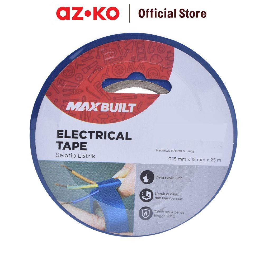 Jual AZKO Maxbuilt 25 mtr Isolasi Listrik - Biru Solasi Lakban Kabel ...