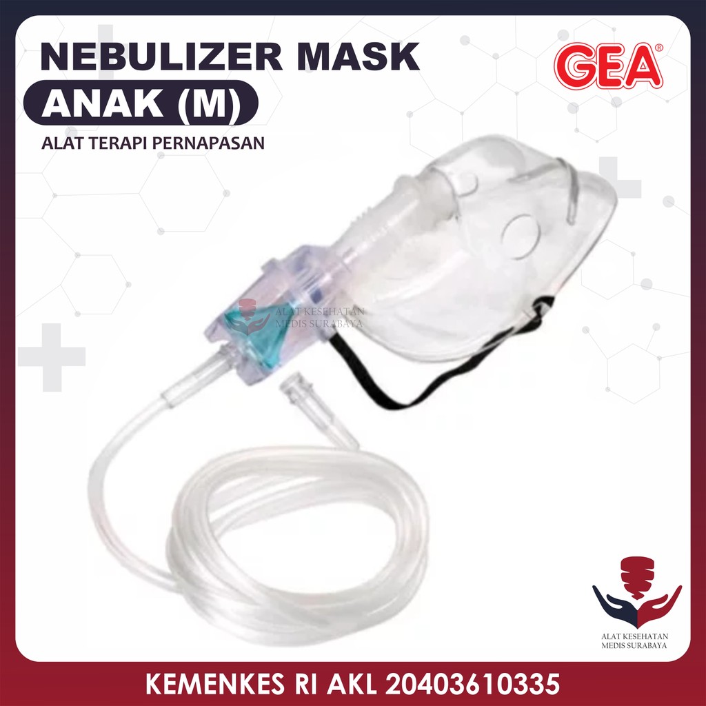 Jual Masker Nebulizer Anak Child Merk GEA Medical Nebuliser Mask Udara ...