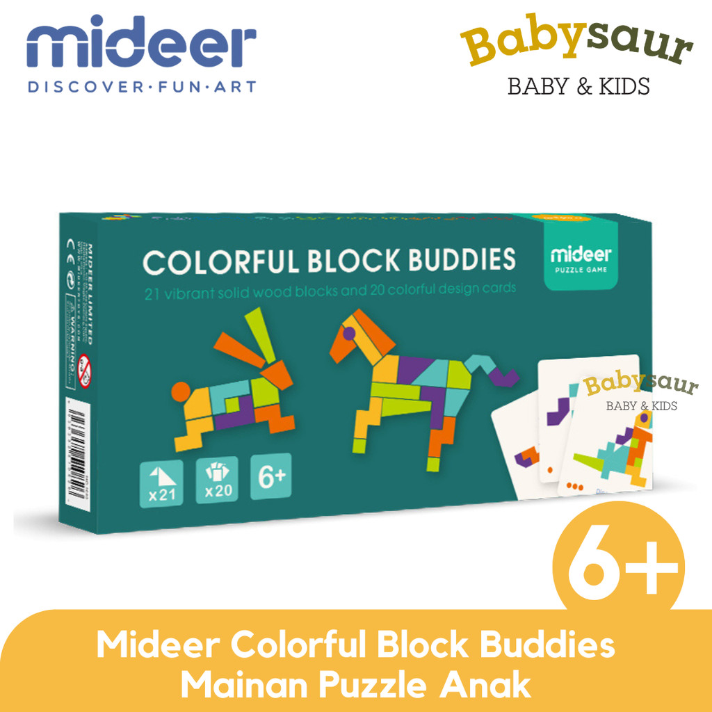 Jual Mideer Colorful Block Buddies STEM Educational Puzzle Tangram ...