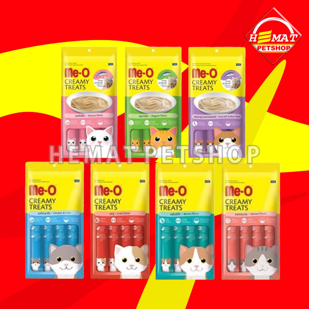 Jual Meo Creamy Treats Snack Kucing Liquid Me-O 60gr Makanan Kucing ...