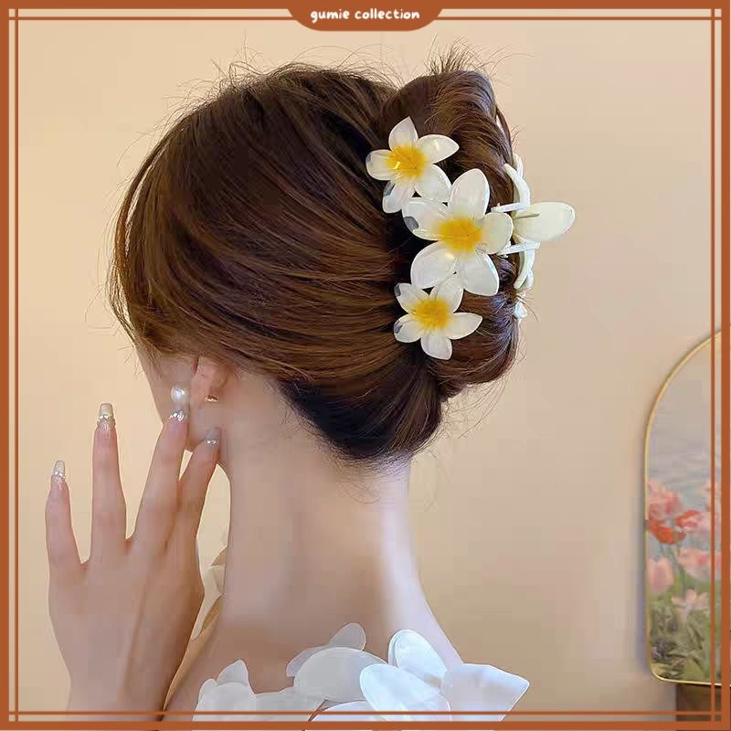 Jual GC - 11CM JEPIT RAMBUT SALON KOREA TRIPPLE BUNGA KOREAN GLOSSY ...