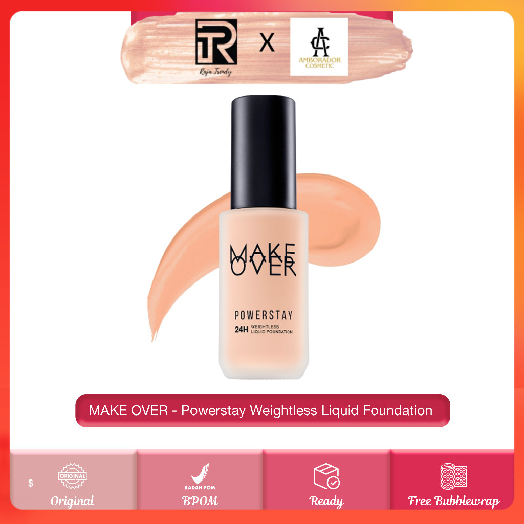 Jual MAKE OVER - POWERSTAY 24H WEIGHTLESS LIQUID FOUNDATION ( 40 ml ...