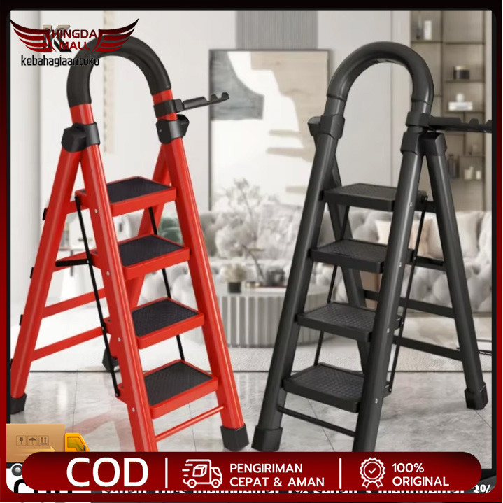 Jual （COD）Tangga 3/4/5/6 Step Tangga Lipat Multifungsi Lipat Tangga Besi Household Ladder Tangga ...