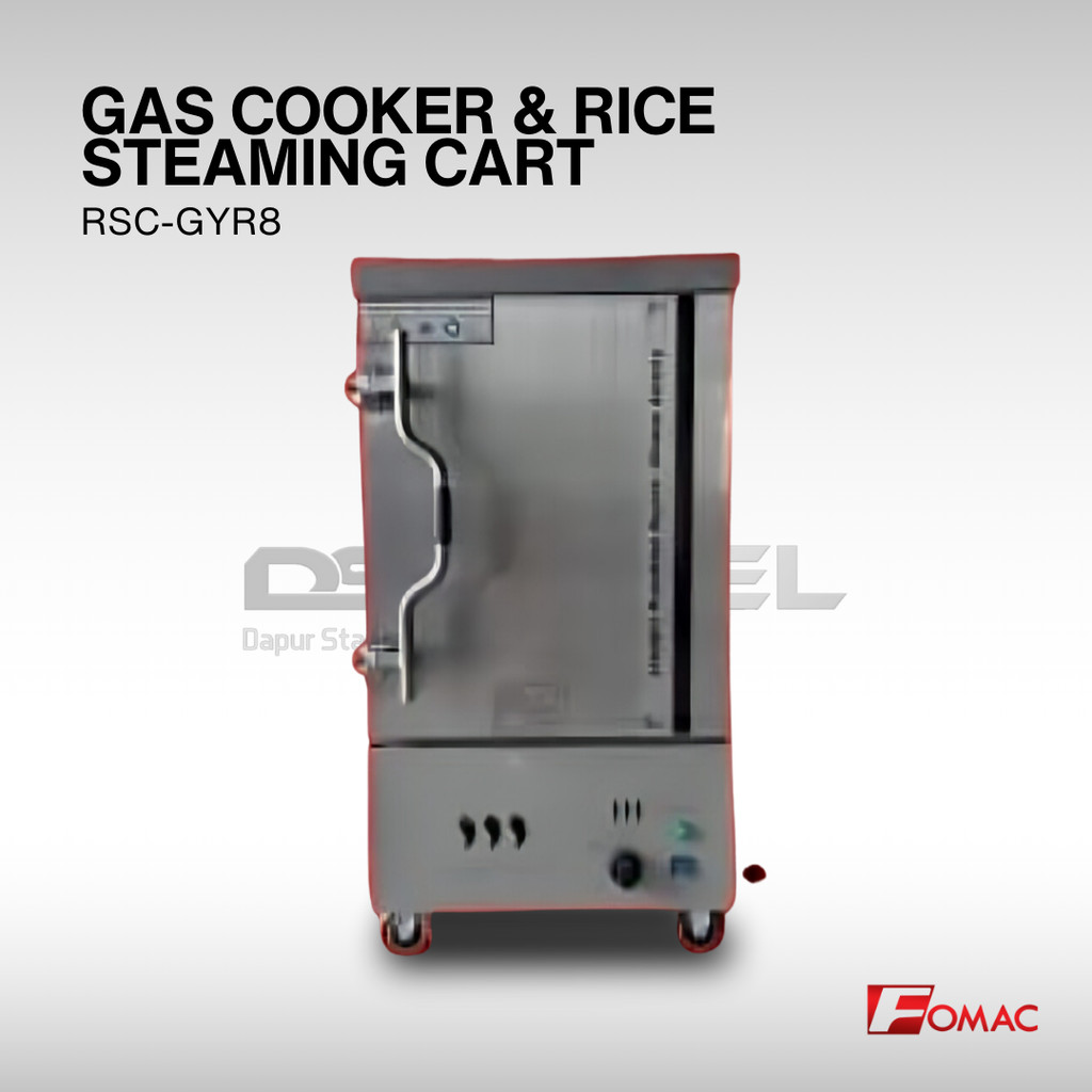 Jual Fomac Rice Steaming Cart RSC-GYR8 ( 8 Susun ) / Mesin Pemasak Nasi Rice Cooker FOMAC RSC ...