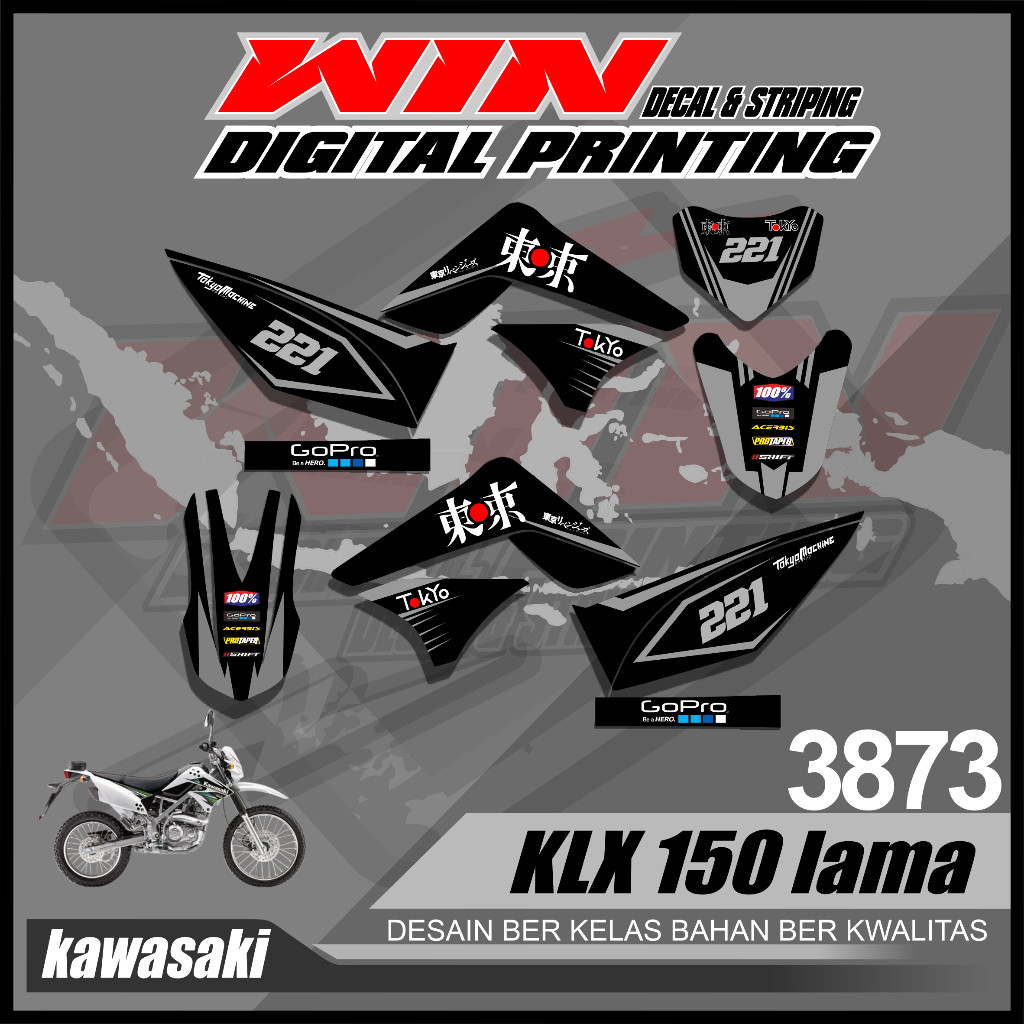 Jual striping stiker skotlet motor kawasaki klx 150 lama desain Tokyo ...