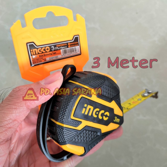 Jual [3m] Meteran 3 Meter Lapis Karet INGCO HSMT08316 Steel Measuring Tape | Shopee Indonesia