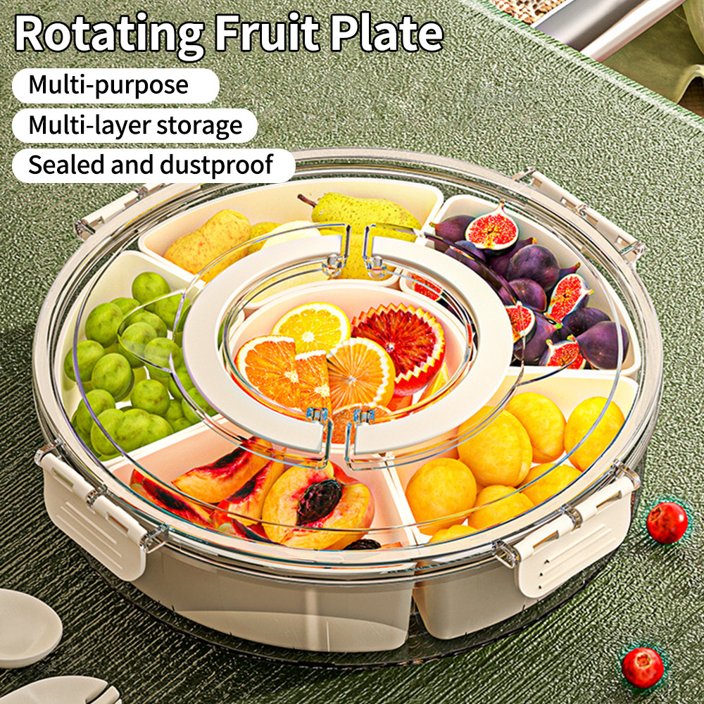 Jual Multi-Sectional Rotating Snack Organizer Portable Snack Box ...