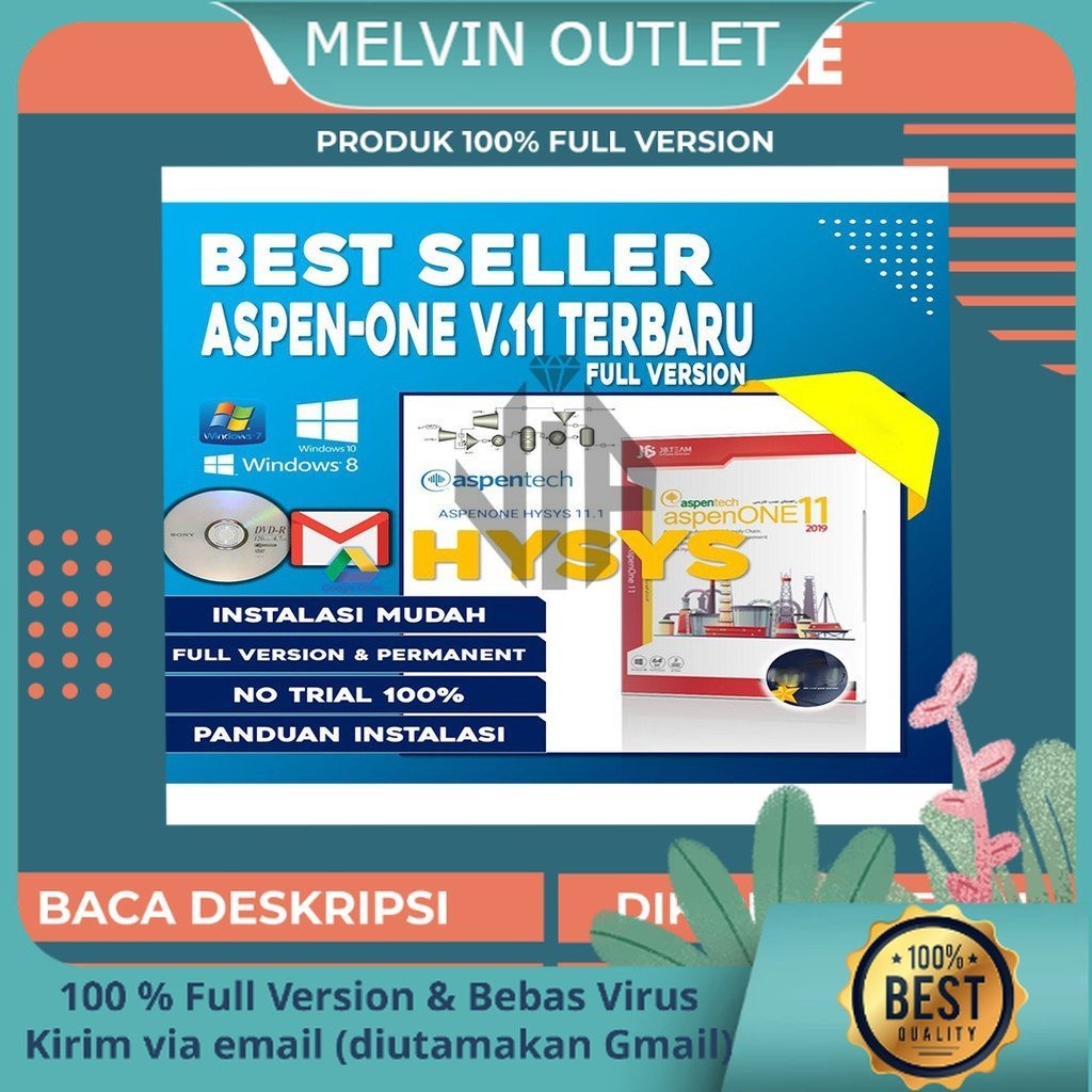 Jual Software HYSYS 10 ASPENTECH ASPENONE FULL VERSION TERBARU ASPEN ...