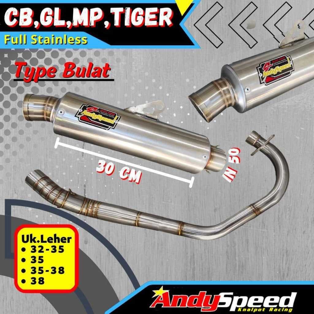 Jual KNALPOT MEGAPRO GL CB TIGER MEGAPRO MONO FULL STAINLESS dengan ...