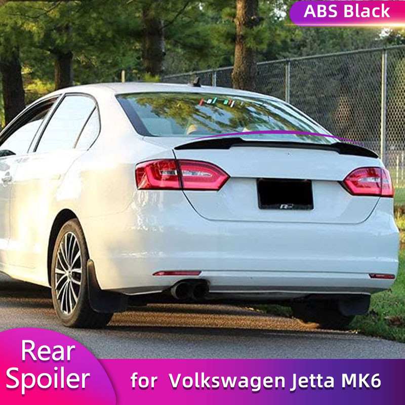 Jual ABS Gloss Black Rear Trunk Spoiler Wings for Volkswagen Jetta MK6 ...