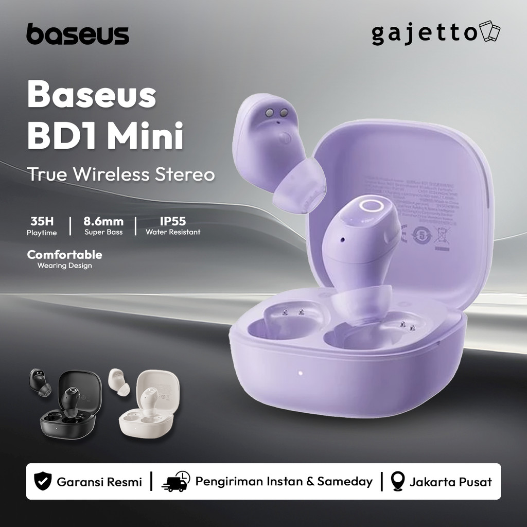 Jual Baseus BD1 Mini TWS True Wireless Earbuds Bluetooth Earphone ...