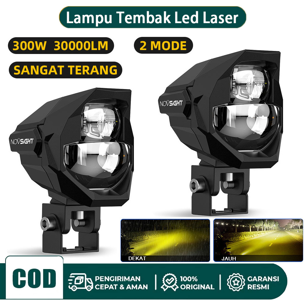 Jual Lampu Tembak Motor Led Laser 300W 30000LM Aluminium Kotak 2 Warna ...