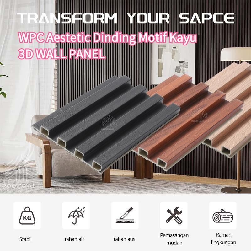 Jual 3D WALL PANEL COD Wood WPC Wall panel 2.9Meter*16Cm Dekorasi Dinding Anti Rayap Dan Anti ...