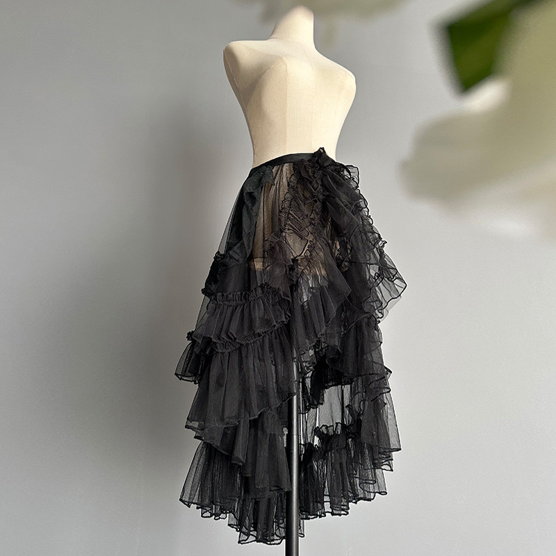 Jual Rok Wanita Gothic Lolita Lace 3 Layer Ruffles tille Skirts ukuran ...