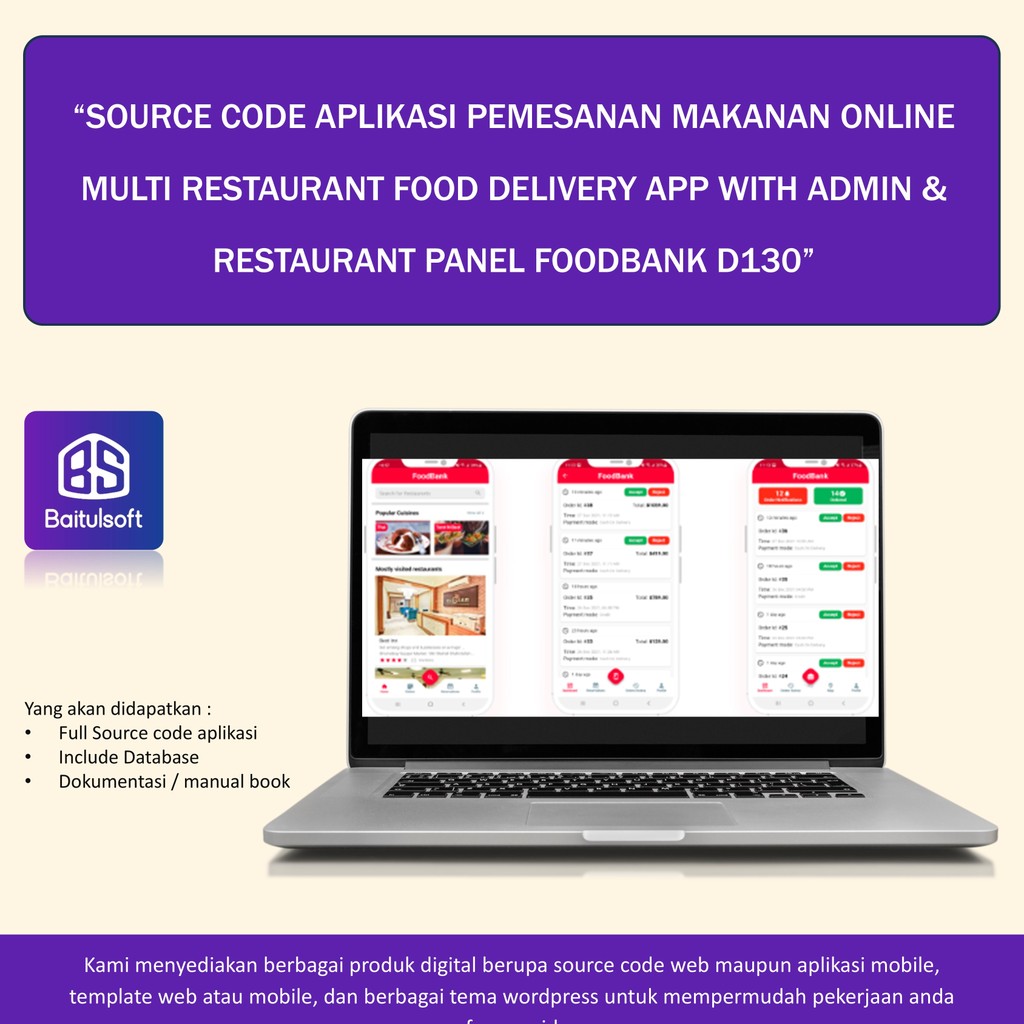 Jual SOURCE CODE APLIKASI PEMESANAN MAKANAN ONLINE MULTI RESTAURANT ...