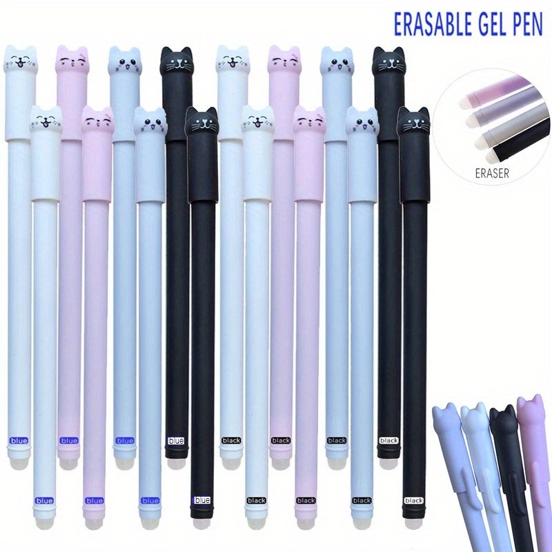 Jual 4/8/12pcs Creative Cat Erasable Gel Pens Set 0.5mm Washable Handle ...