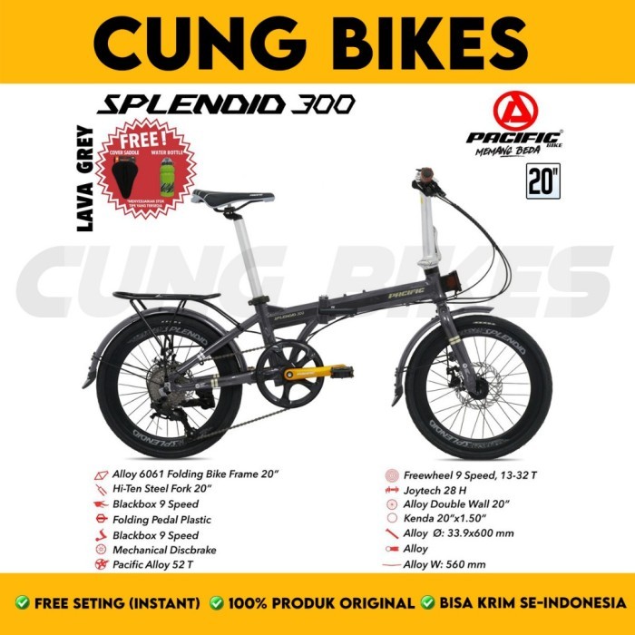 Jual Sepeda Lipat ukuran 20 Inch PACIFIC SPLENDID 300 9 Speed Shimano ...