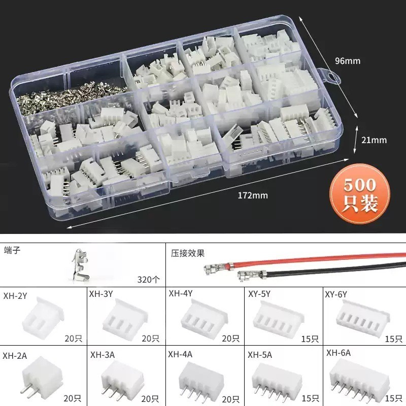 Jual 500Pcs XH2.54 2p 3p 4p 5p 6pin 2.54mm Pitch Terminal Male And Female Housing Kit Pin ...