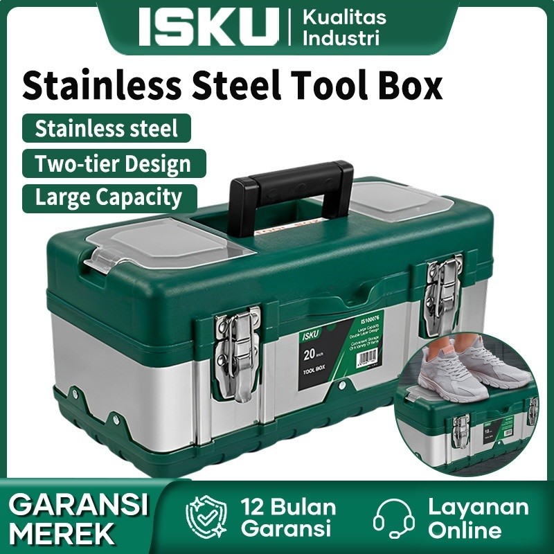 Jual ISKU Tool box Besar 20 Inch Tool Box Bahan Stainless Steel Kotak ...