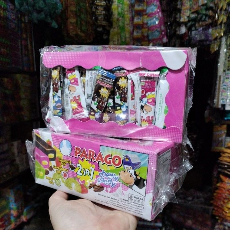 Jual PARAGO 2 IN 1 chewy candy Lunak mix 1 box isi 80@7g | Shopee Indonesia