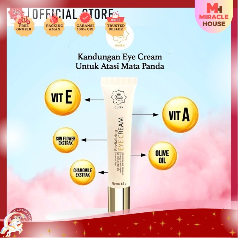 Jual Viva Queen Revitalizing Eye Cream with Vit A, E, Olive Oil ...