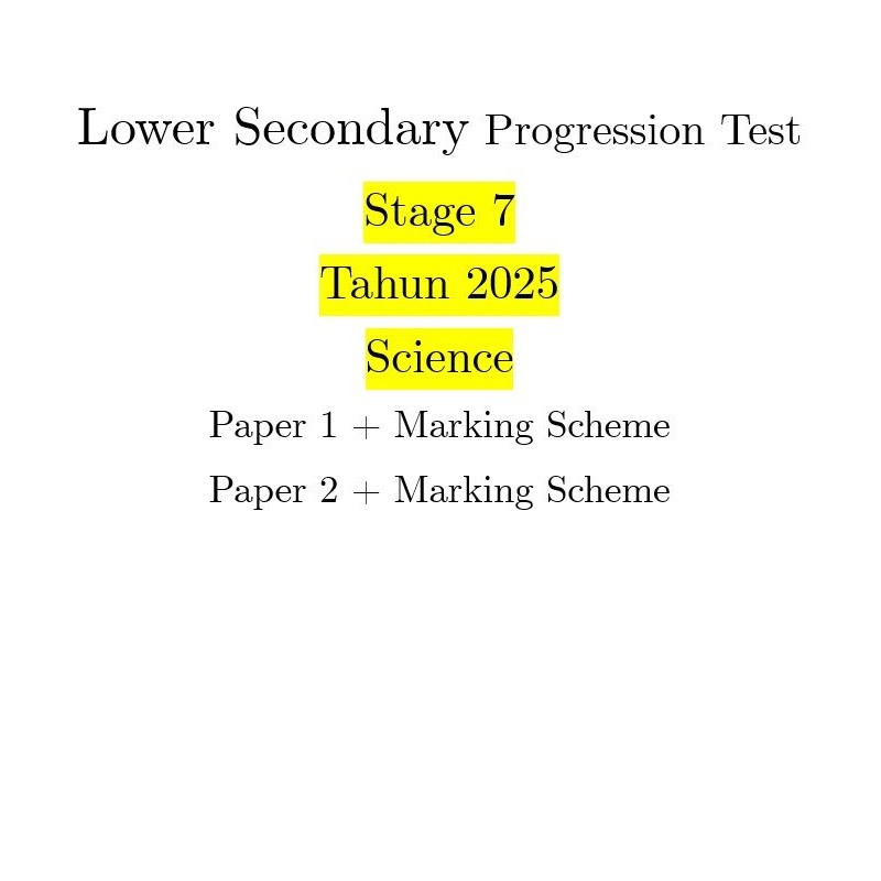 Jual [Hardcopy] Secondary Progression Stage 7 Science Tahun 2025 ...