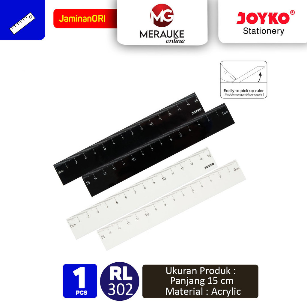 Jual Joyko Acrylic Ruler Penggaris Akrilik 15cm Rl 302 Shopee Indonesia