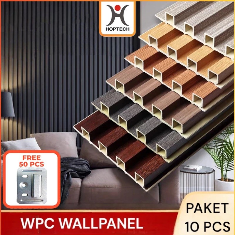 Jual Hoptech - Paket 10 PCS Wall Panel 3D WPC PVC Kayu 2.9m x 16cm | Tebal 18mm Ornamen Dinding ...