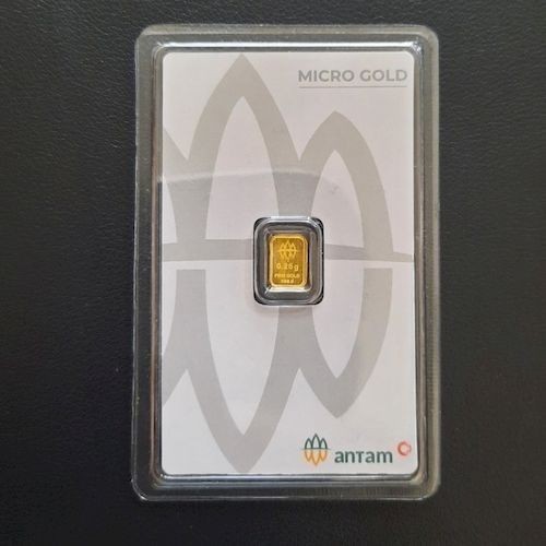 Jual LOGAM MULIA EMAS ANTAM HARTADINATA MICRO GOLD 0,25 GR 0.25 GRAM ...
