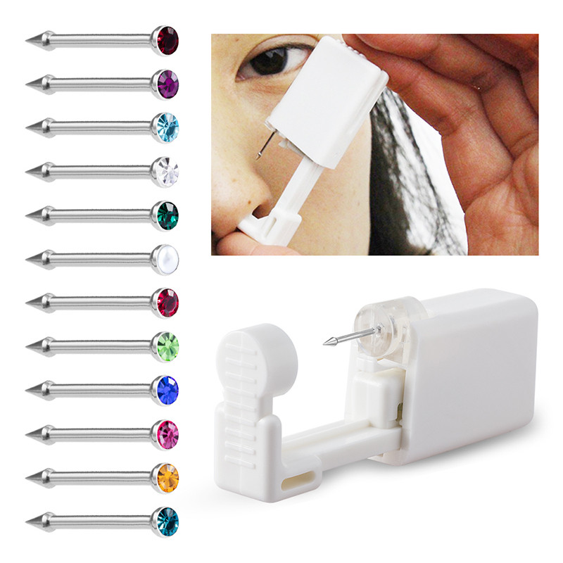 Jual 1 Unit Disposable Safe Sterile Piercing Unit For CZ Nose Studs ...