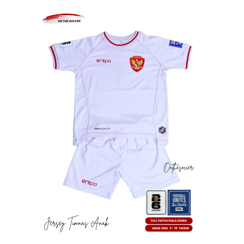 Jual Setelan Jersey Anak Timnas Indonesia Erspo Putih Away 2024 Pria wanita Unisex sudah ...