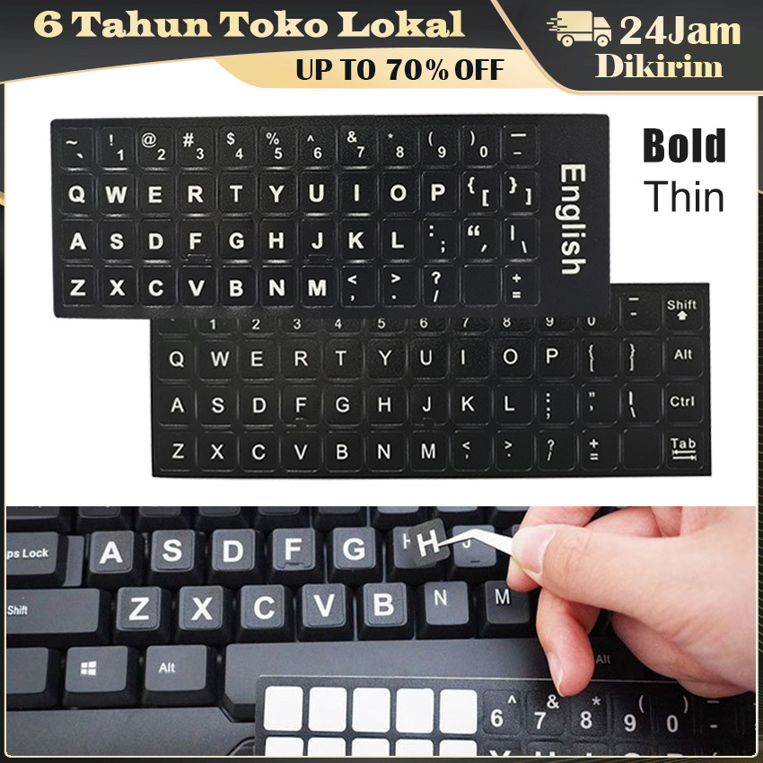 Jual Sticker English Layout Stiker Keyboard Komputer Laptop Inggris PVC ...