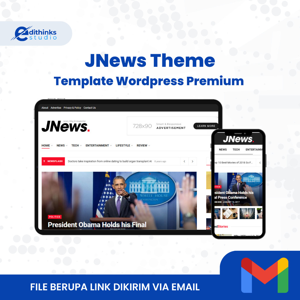 Jual JNews Theme Lisensi Original Lifetime | Template Wordpress | Shopee Indonesia