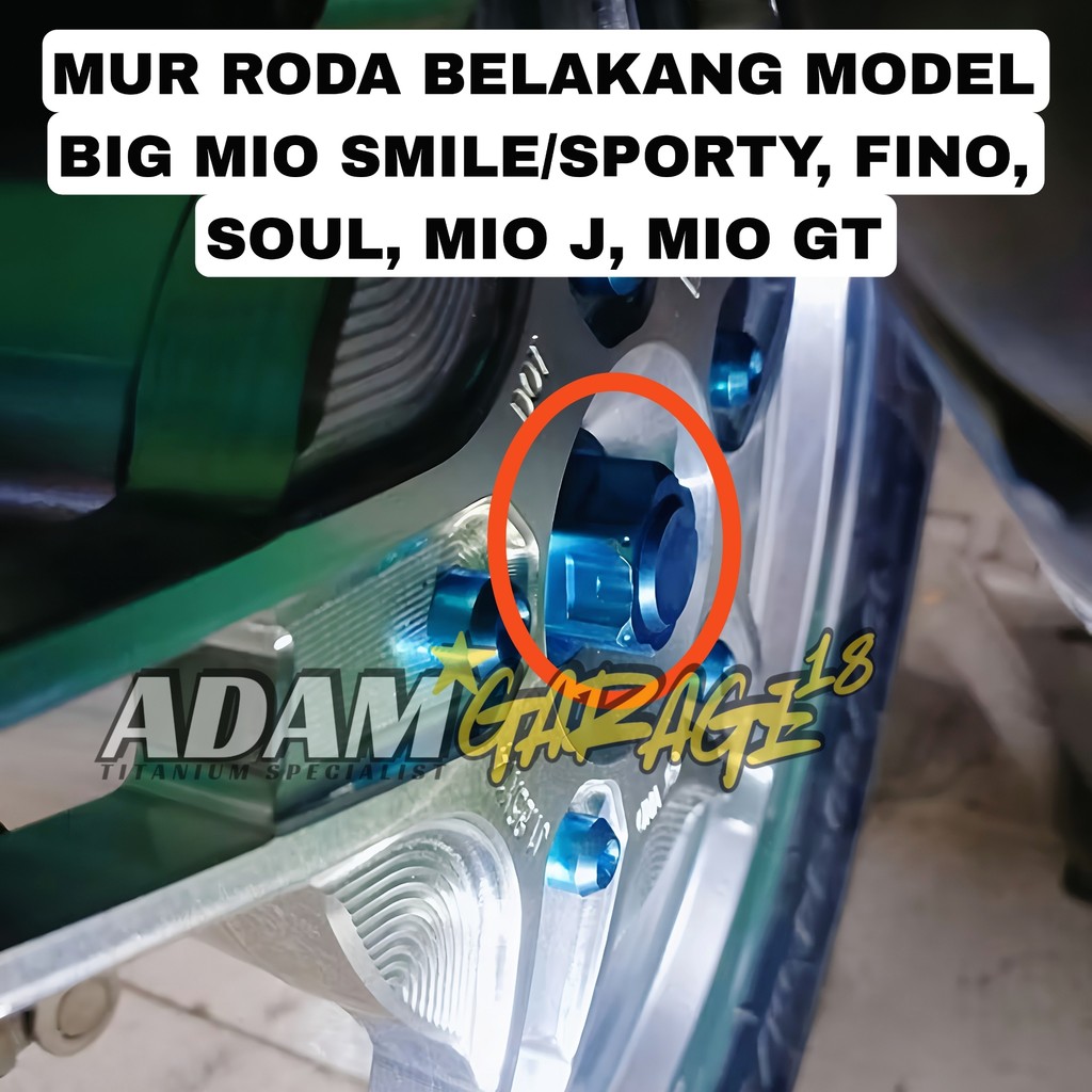Jual MUR TITANIUM RODA BELAKANG YAMAHA MIO SMILE FINO SOUL MODEL BIG ...