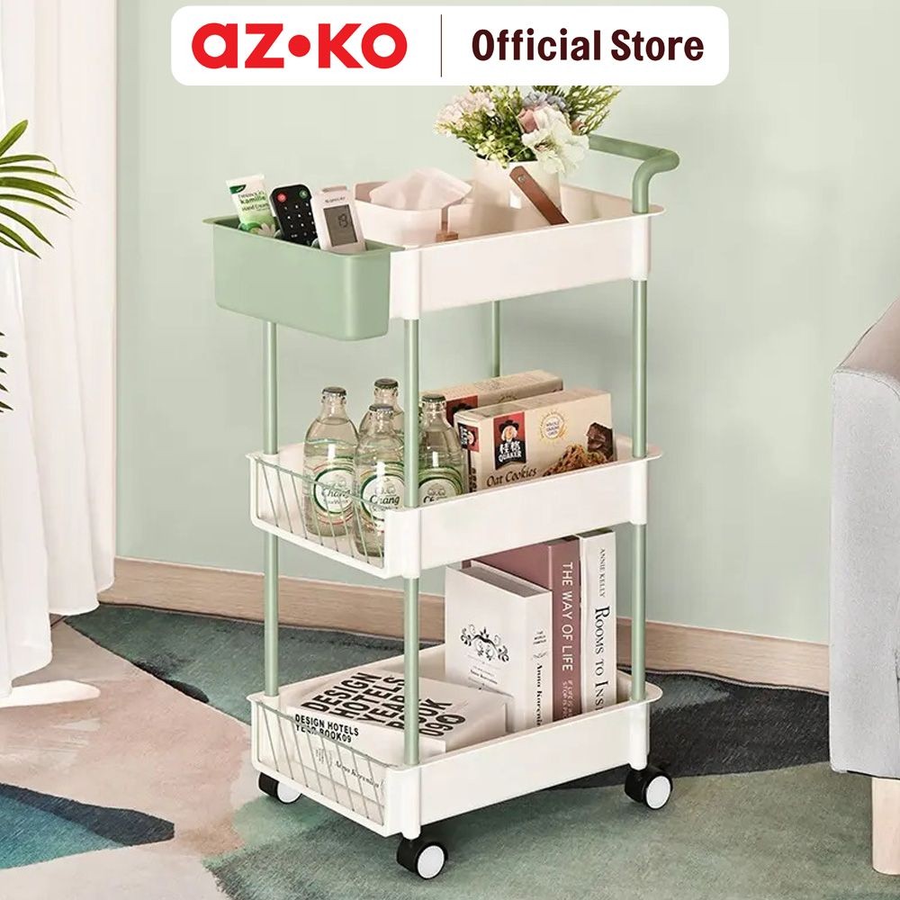 Jual AZKO Stora Rak Troli 3 Tingkat Plastik - Hijau Home Organizer ...