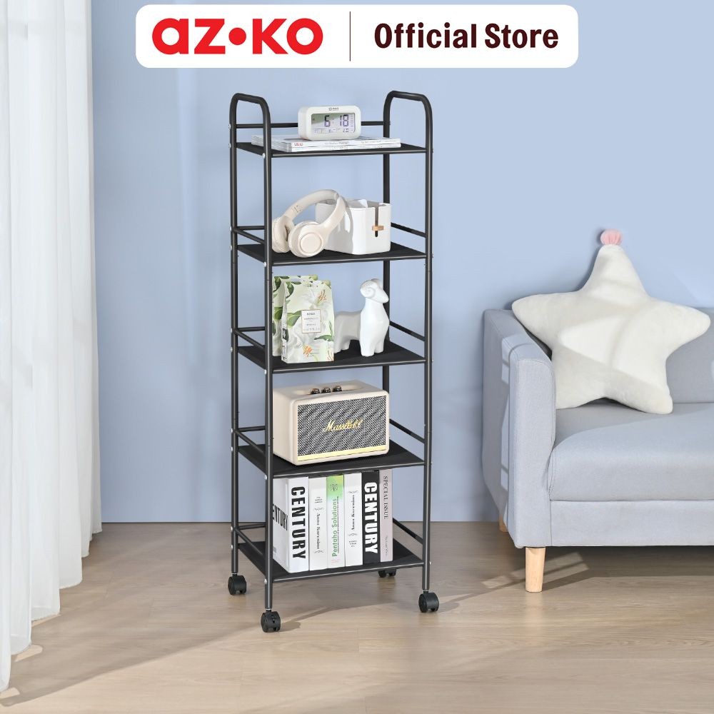 Jual AZKO Stora Lyra Rak Troli 5 Tingkat - Hitam Tempat Penyimpanan ...