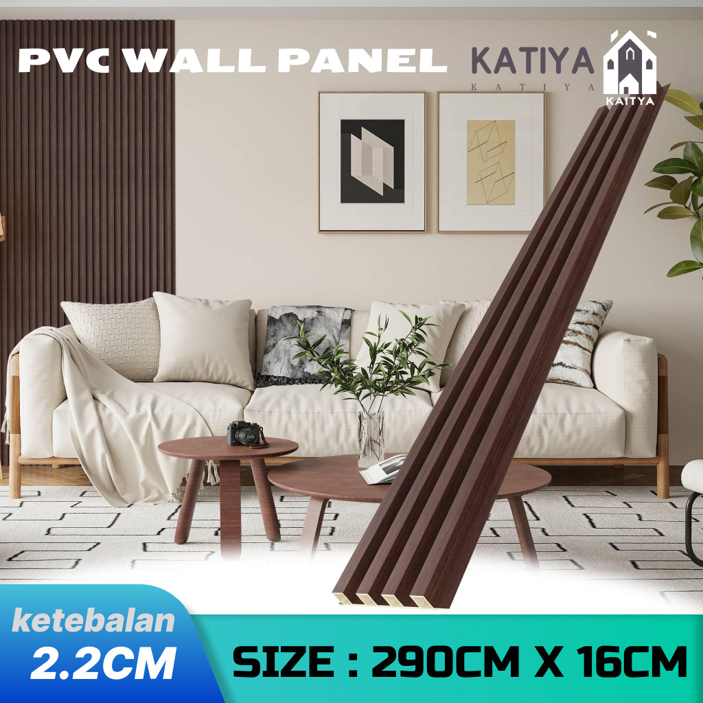 Jual BL78YG [2.9 meter x 16 cm] Wood Panel WPC / Wall Panel PVC / Kisi ...