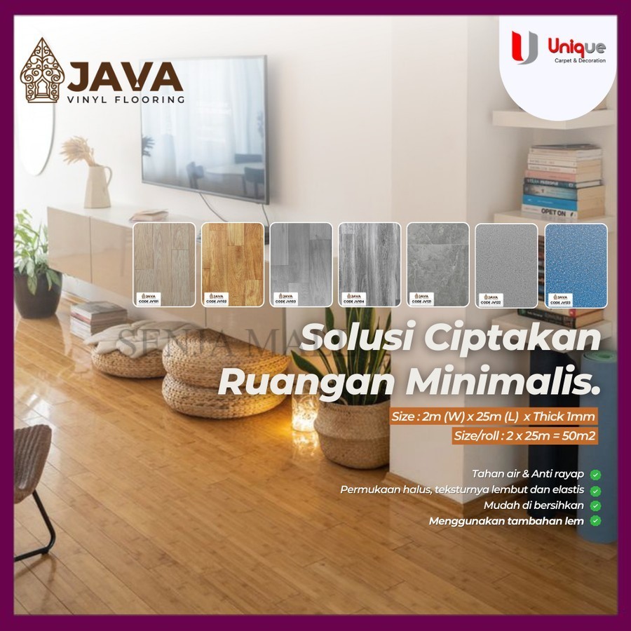 Jual Promo Murah!! Lantai Vinyl Roll Java 1mm Motif Kayu / Vinyl Rollan Meteran / Karpet Lantai ...
