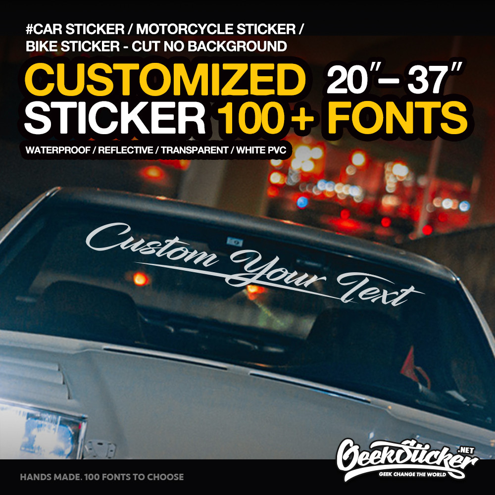 Jual Sticker Custom Mobil 100+ Fonts Custom Text Decal Sticker Your ...