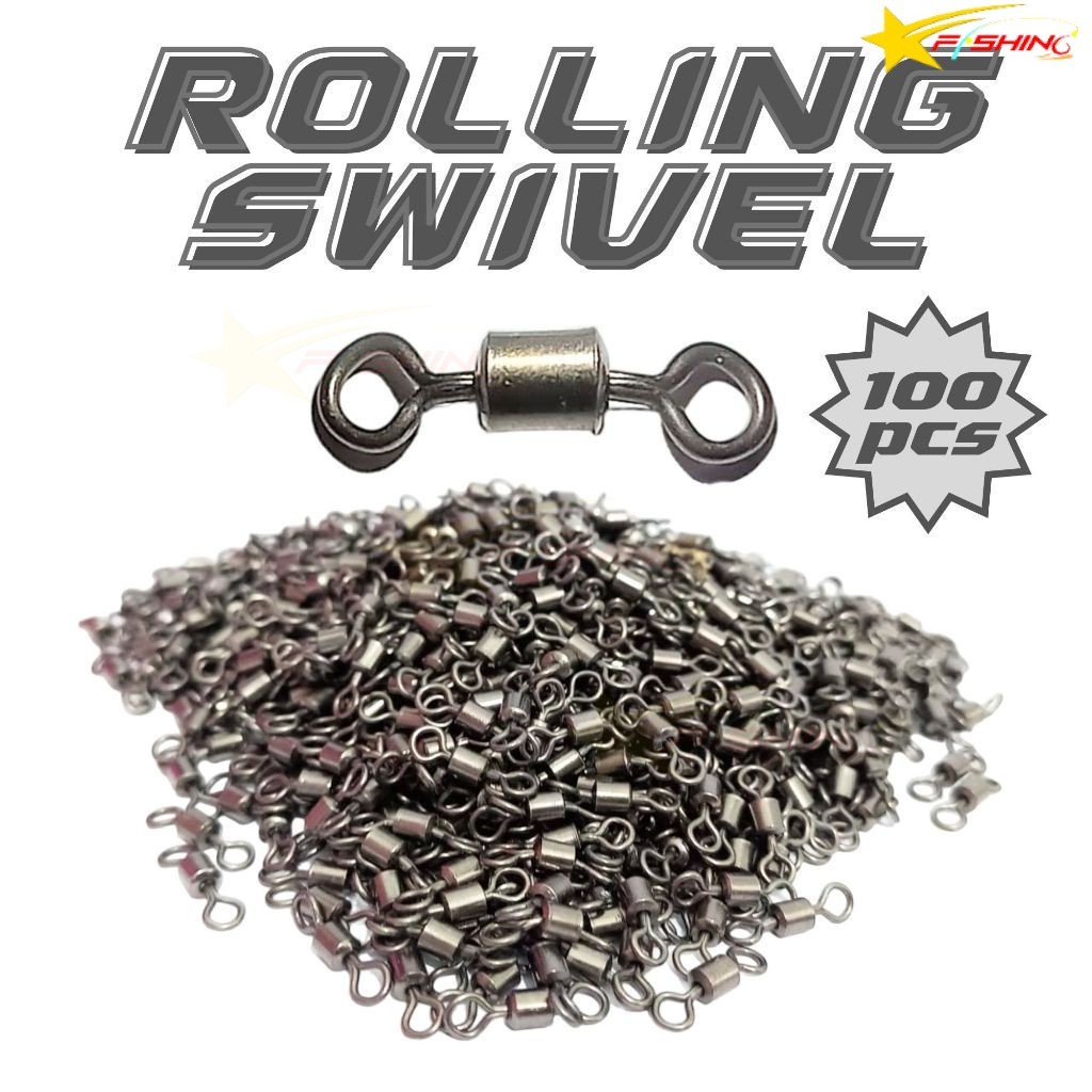 Jual Stars Fishing Rolling Swivel 100 pcs Snap Stainless Steel Kili ...