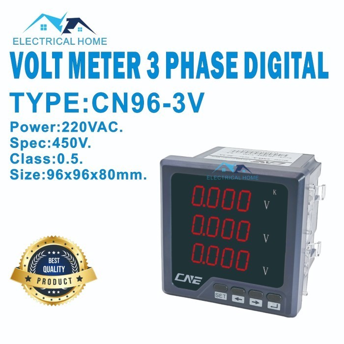 Jual Volt Meter Digital 96x96mm 3 Phase Voltage Meter | Shopee Indonesia