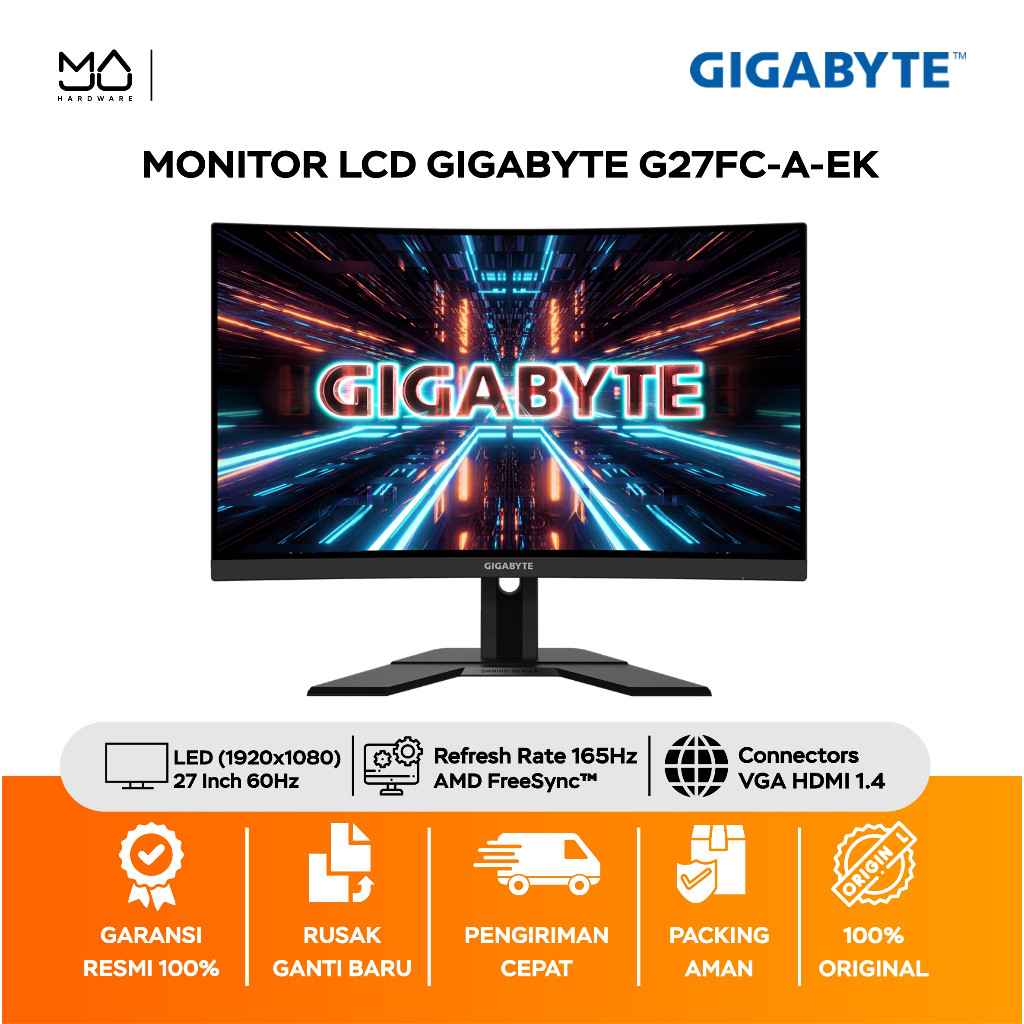 Jual Monitor Gigabyte G27FC Monitor Curved 27Inch 165Hz 1MS VA 1500R ...
