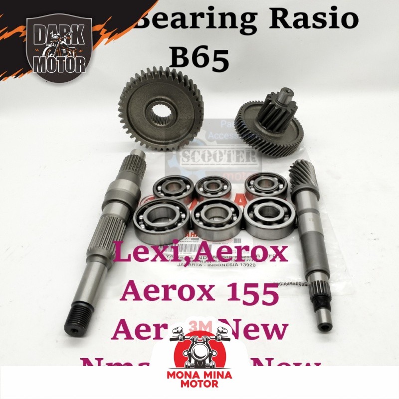 Jual Paket Gigi + Bearing Rasio Set B65 YAMAHA AEROX 155 NEW LEXI NMAX ...