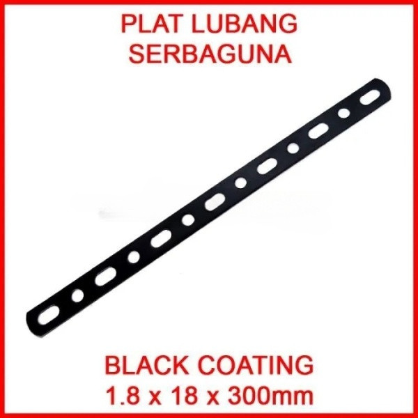 Jual Plat Bolong Besi Breket Plat HITAM Serba Guna Universal BRECKET ...