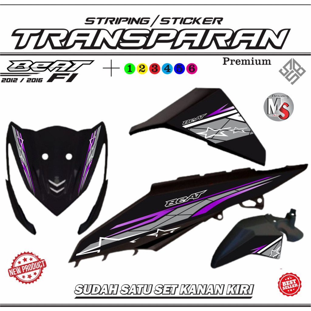 Jual STIKER MOTIF Stiker TRANSPARAN UV BEAT FI Custom DESAIN MOTIF ...