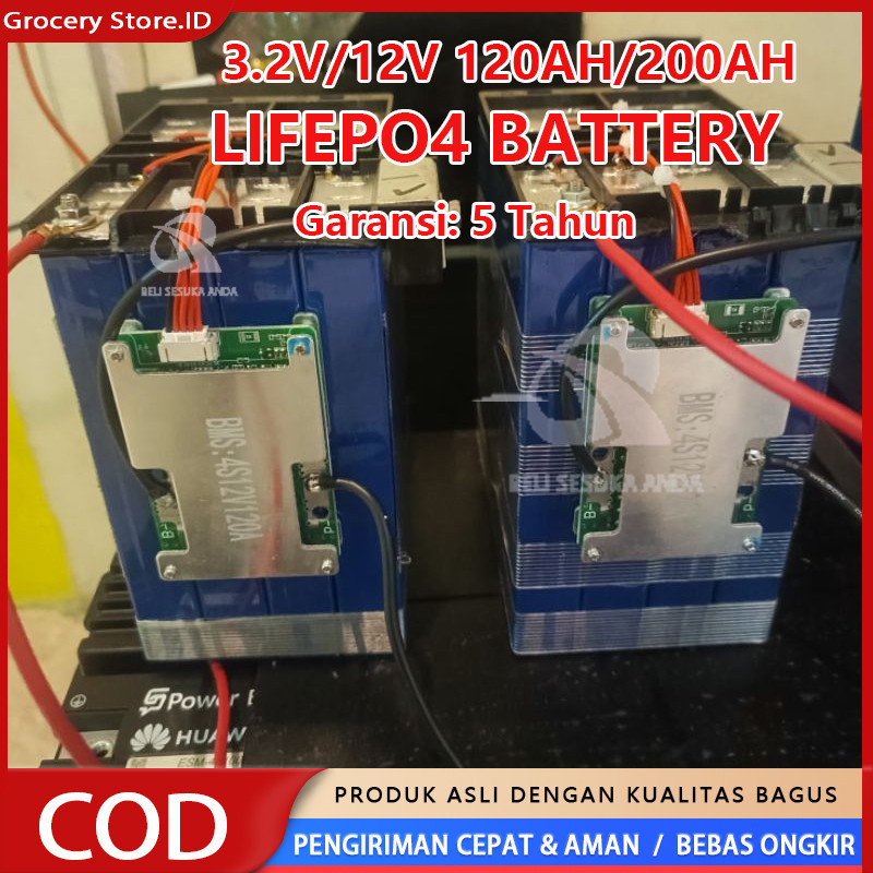 Jual 2025 Baterai Lifepo4 12v 200Ah + BMS 120A/100A BMS CATL/BYD Battery Lifepo4 3.2V BMS UPS ...