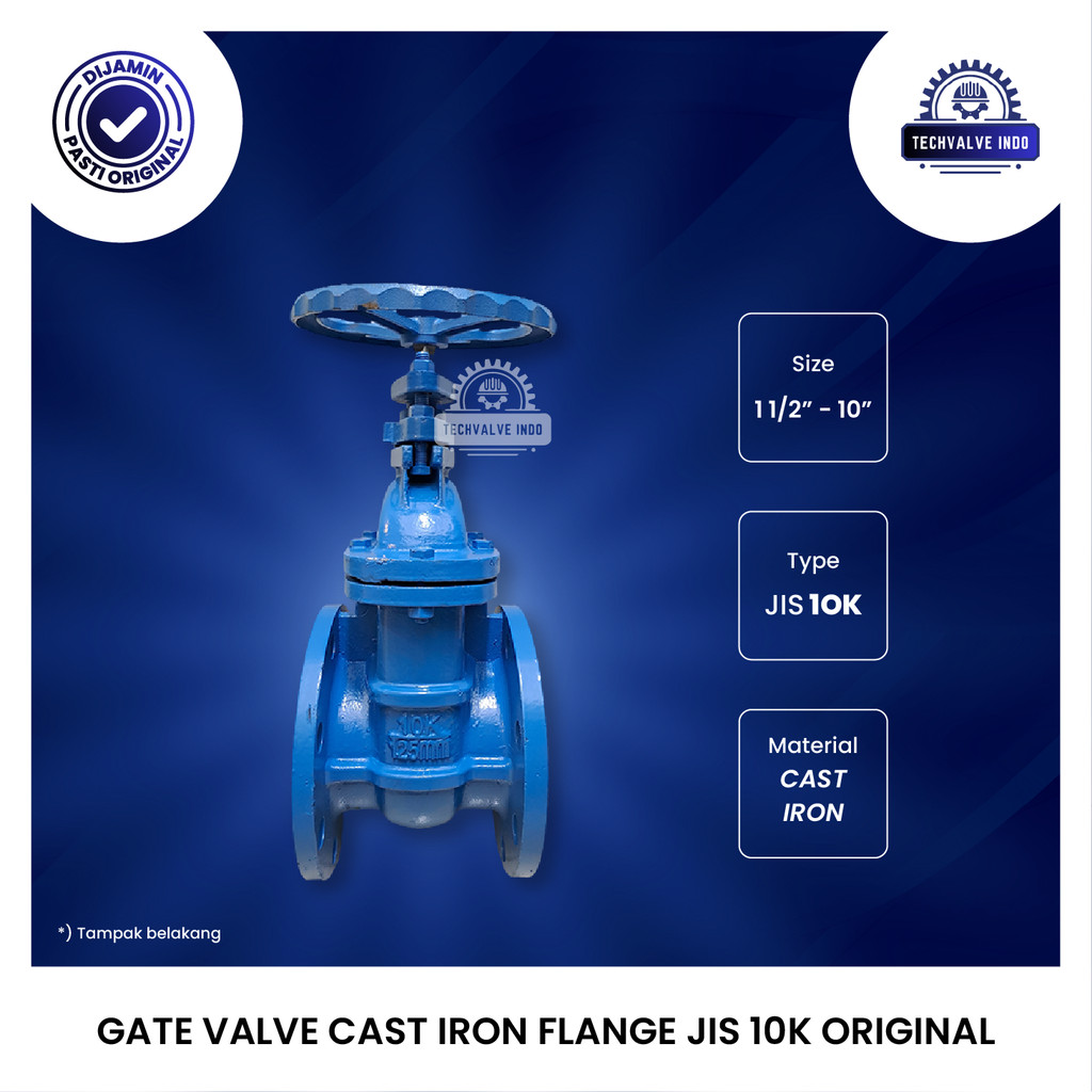 Jual GATE VALVE 4" INCH CAST IRON FLANGE JIS 10K ORIGINAL T1341 ...