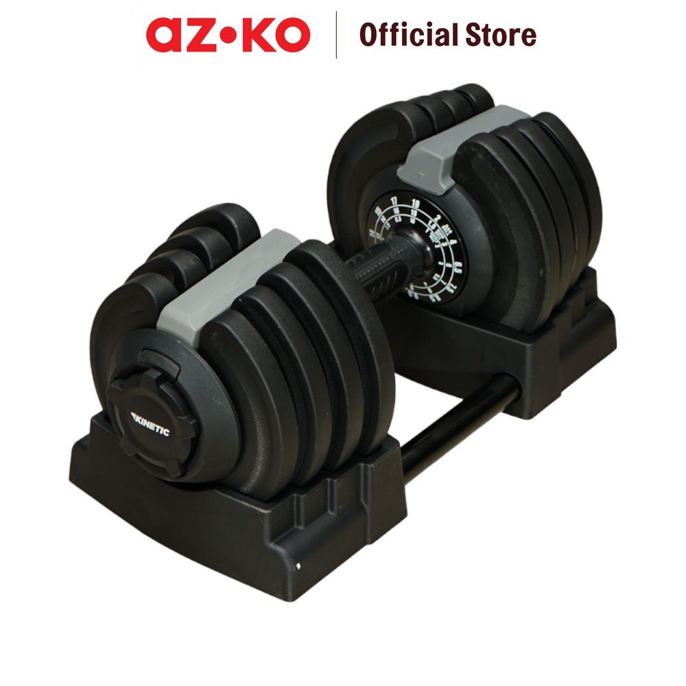 Jual AZKO Kinetic 3 In 1 Adjustable Dumbbell Barbel Alat Fitness Alat ...
