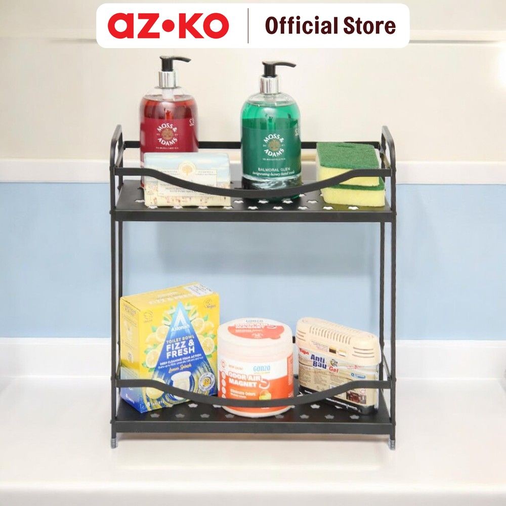 Jual AZKO Stora Rak Kamar Mandi 2 Tingkat Aluminium Organizer Serbaguna ...