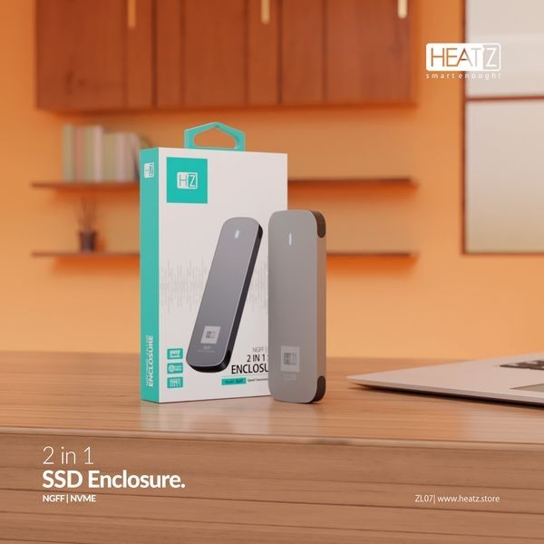 Jual Casing SSD NVME NGFF HEATZ 2 in 1 SSD Enclosure | Shopee Indonesia